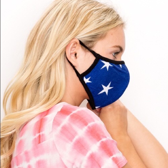 Accessories | Made In Usa Blue Stars Face Mask | Poshmark
